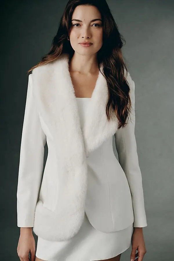 MARE MARE Faux Fur Trim Jacket