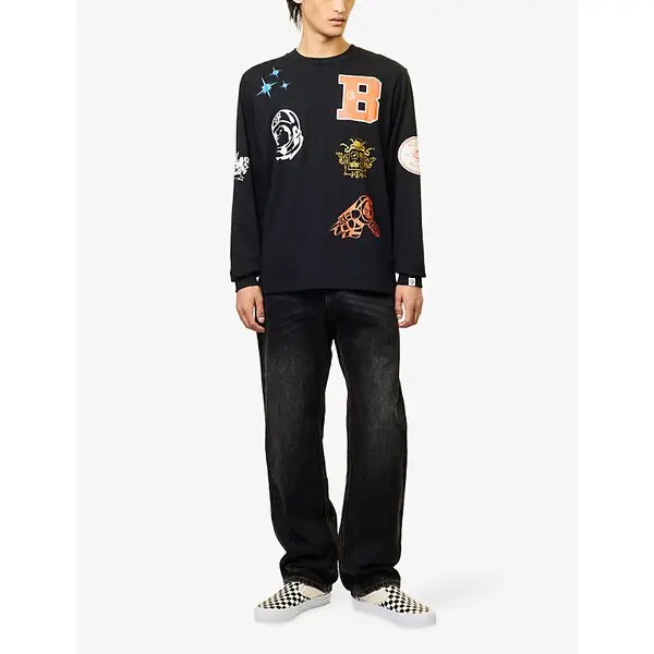 BILLIONAIRE BOYS CLUB Multi Graphic Long-sleeve Cotton T-shirt