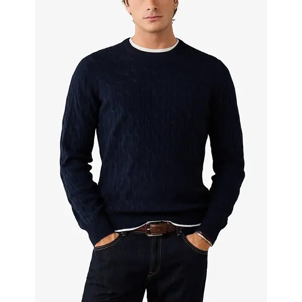 HACKETT  Cable-knit Crewneck Wool Jumper