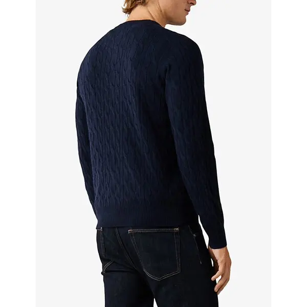 HACKETT  Cable-knit Crewneck Wool Jumper
