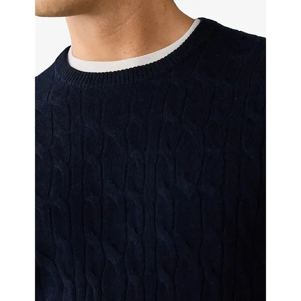 HACKETT  Cable-knit Crewneck Wool Jumper