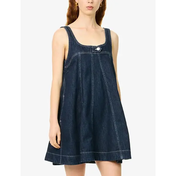 DAMSON MADDER Immy Flared Denim Mini Dress