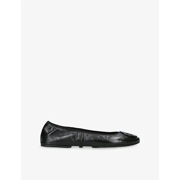 Tory Burch Reva Travel Leather Ballet Flats - Blk/other