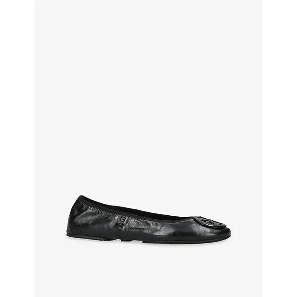 Tory Burch Reva Travel Leather Ballet Flats