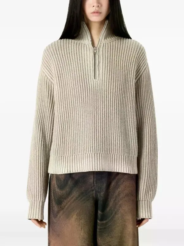 Camper Ribbed Quarter-zip Sweater