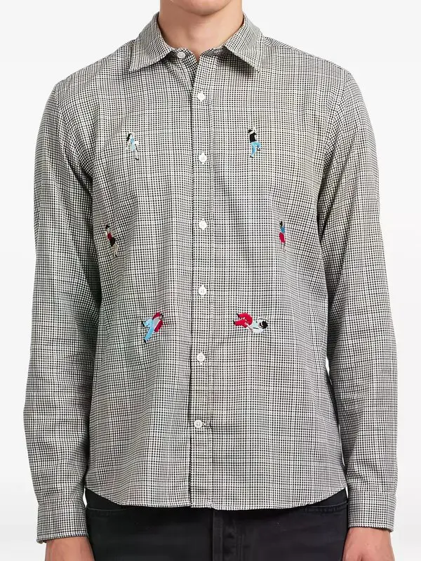 EDMMOND STUDIOS Groove Room Embroidered Checked Shirt