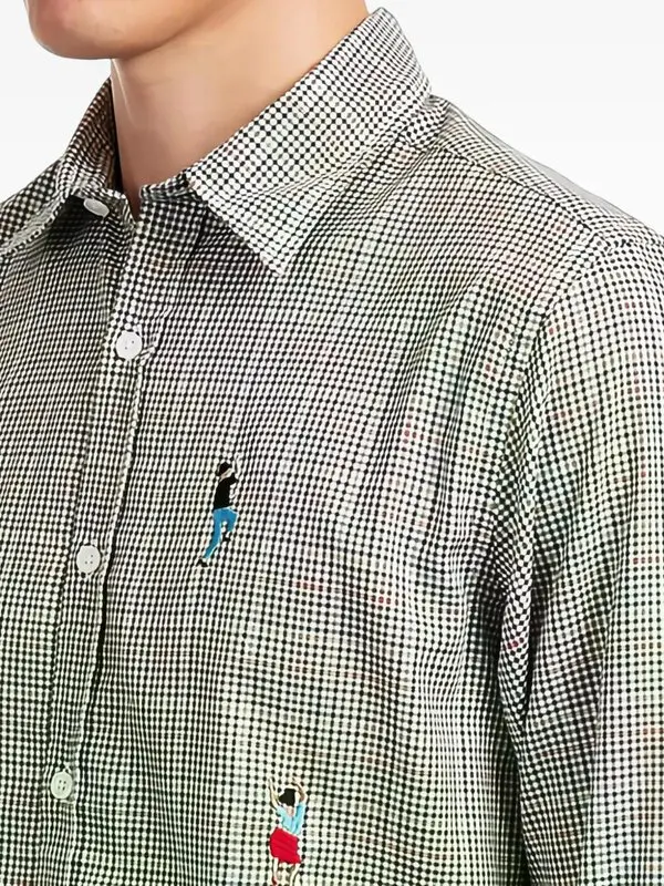 EDMMOND STUDIOS Groove Room Embroidered Checked Shirt