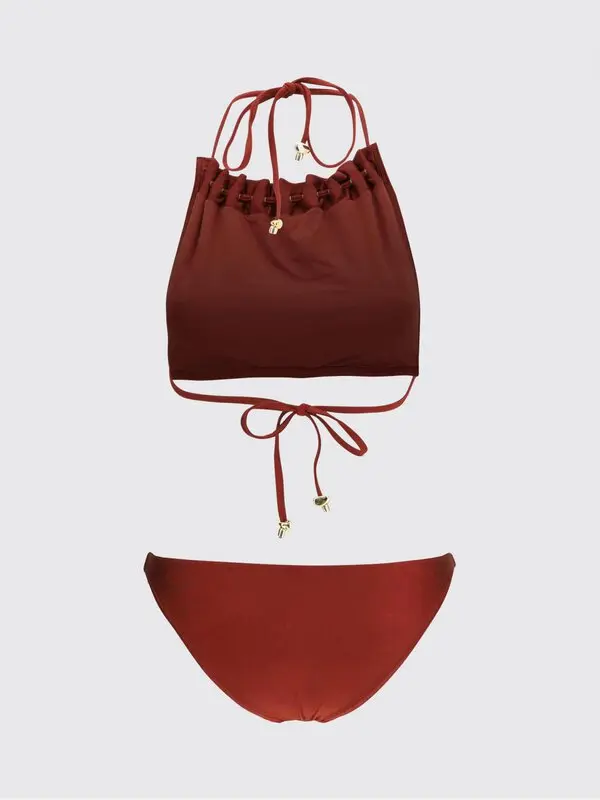 Zimmermann Crew Neck Bikini With Metal Ring And Tie-up Fastenings