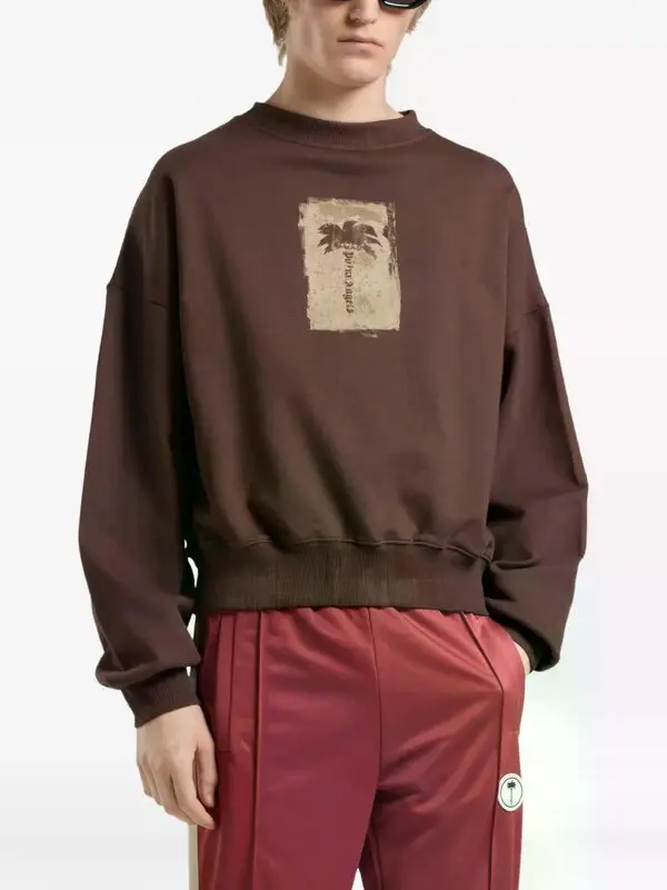 Palm Angels Brushed Palm Tree Loose Crew