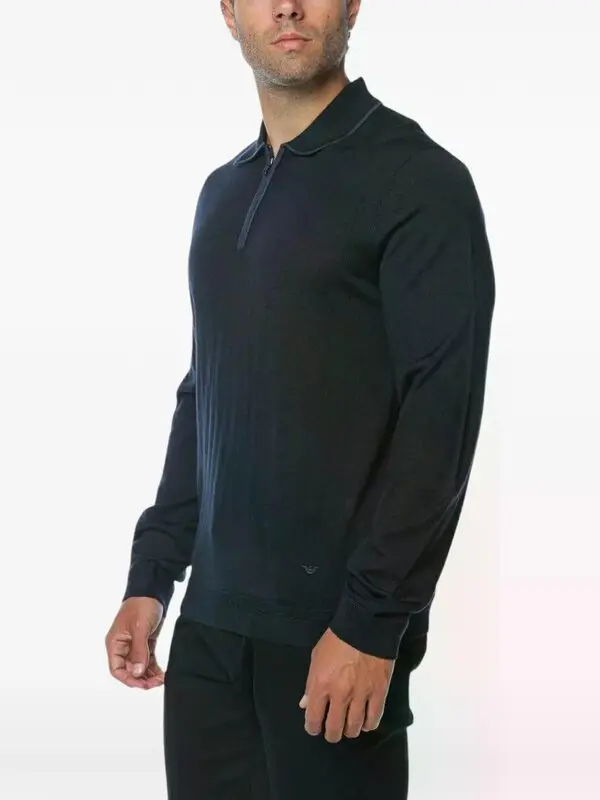 Emporio Armani Travel Essential Smooth Wool Polo Collar Sweater