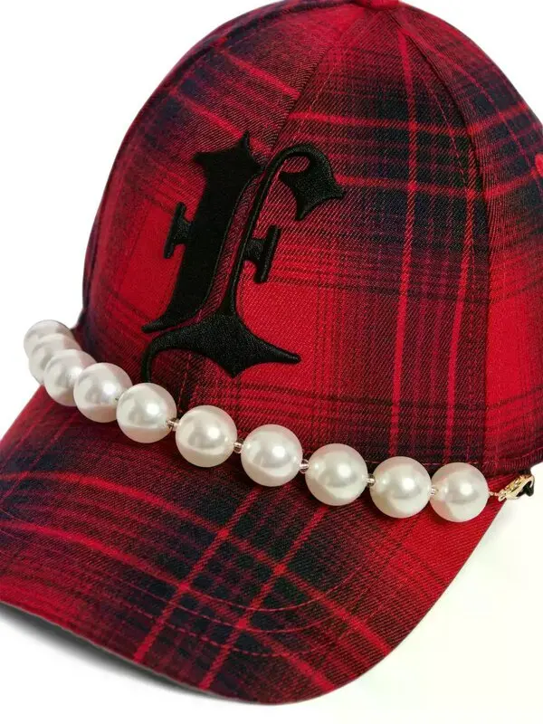 Essentiel Antwerp Kross Check Faux-pearl Baseball Cap