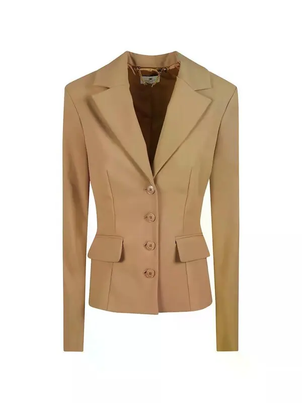 Elisabetta Franchi Notched-lapels Single-breasted Jacket - Brown