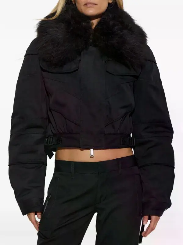 Dsquared2 Faux-fur Collar Cropped Jacket