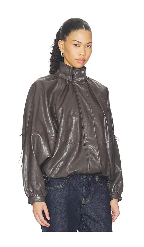 ZEMETA Travel Book Leather Jacket In Chocolate