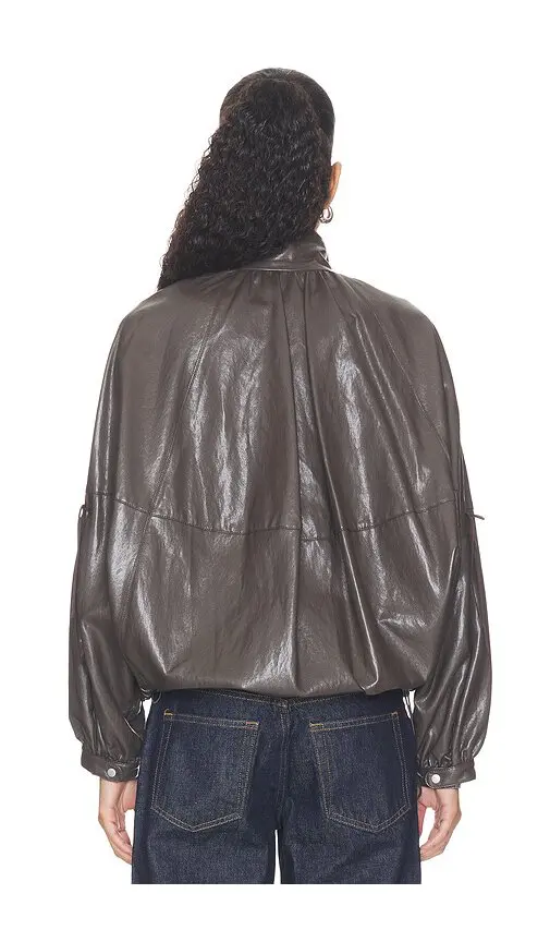 ZEMETA Travel Book Leather Jacket In Chocolate