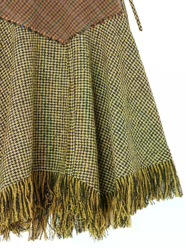GANNI Skirt In Patchwork Check - Brown