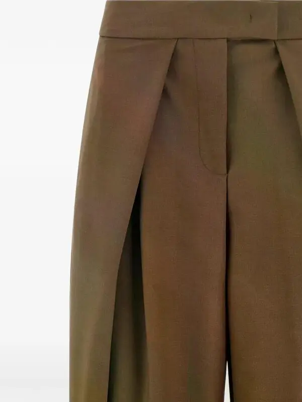 NUDE Pleated High-waisted Palazzo Pants - Brown