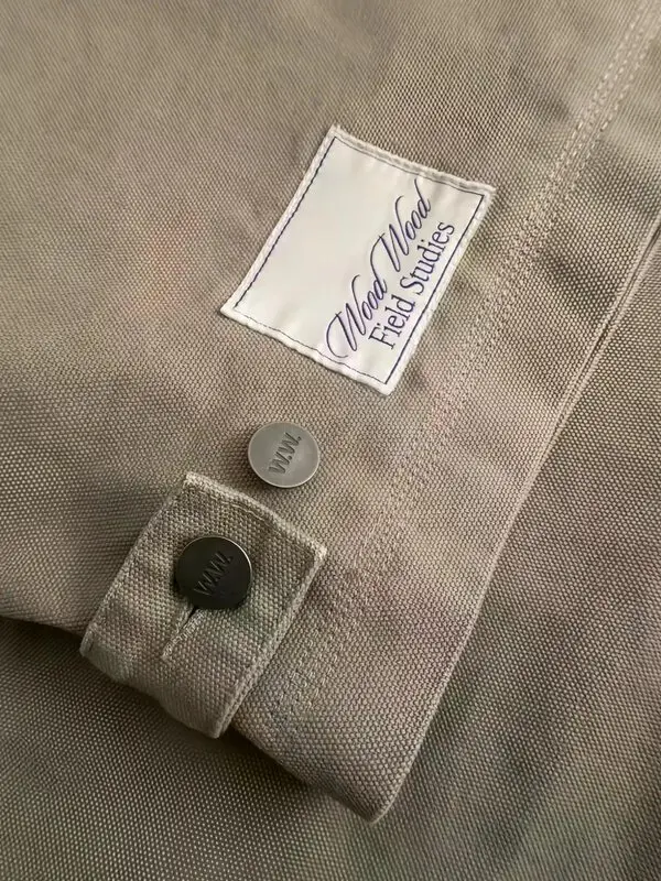 Wood Wood Bo Corduroy-collar Canvas Shirt Jacket