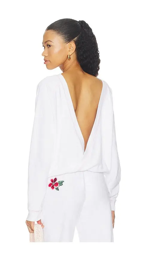 Frankies Bikinis X Devon Lee Carlson Robertson Terry Sweatshirt In White - Beverly