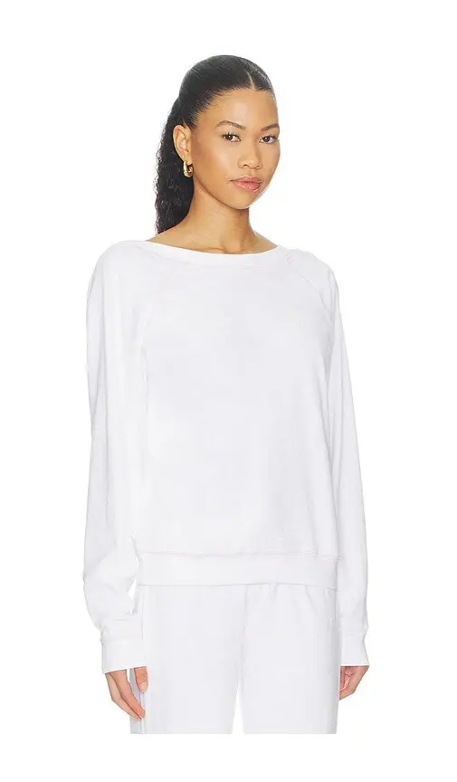 Frankies Bikinis X Devon Lee Carlson Robertson Terry Sweatshirt In White