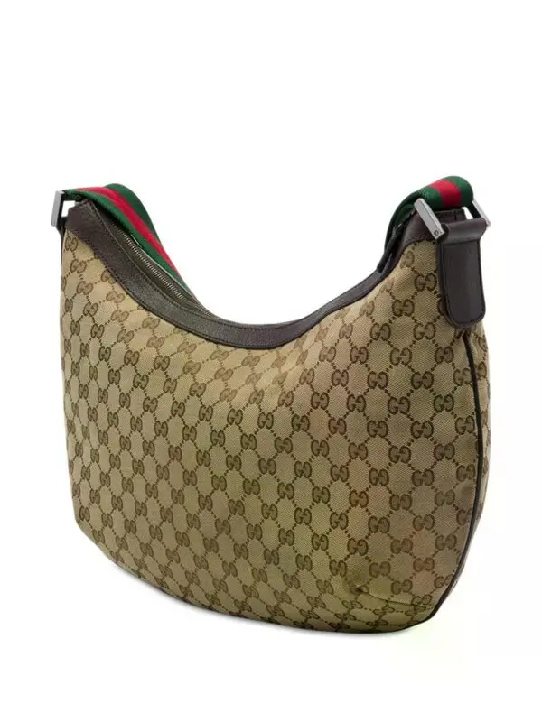Gucci 2016-2026 Gg Canvas Web Half Moon Crossbody Bag