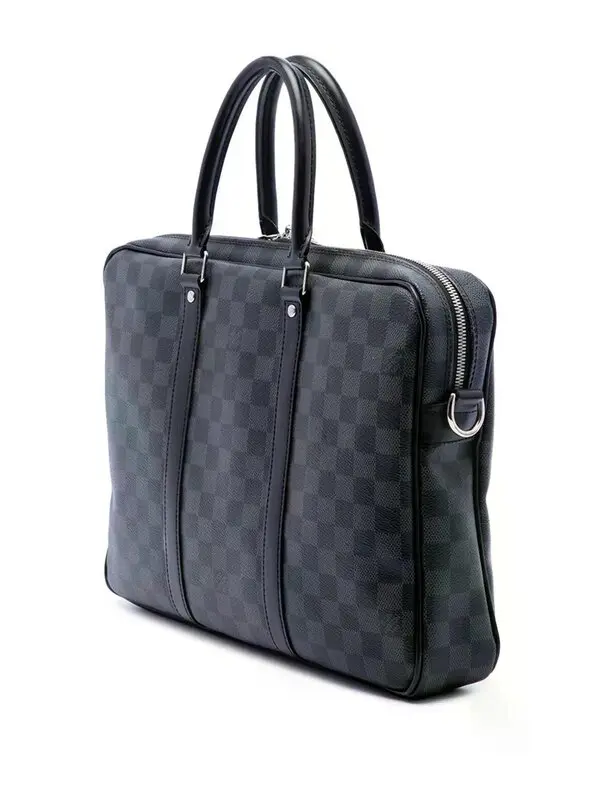 LOUIS VUITTON 2017 Damier Graphite Porte Documents Voyage Pm Business Bag - Black
