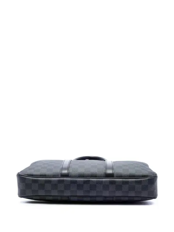 LOUIS VUITTON 2017 Damier Graphite Porte Documents Voyage Pm Business Bag - Black