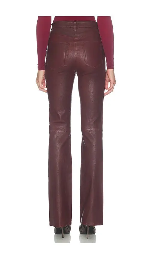 FRAME The Leather Reboot Pant In Burgundy - Currant