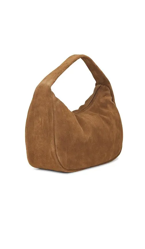 ST. AGNI Suede Large Bon Bon Bag In Brown