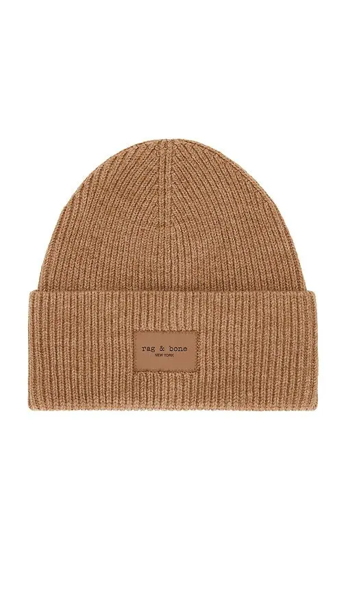 Rag & Bone Blake Wool Blend Beanie In Tan - Camel
