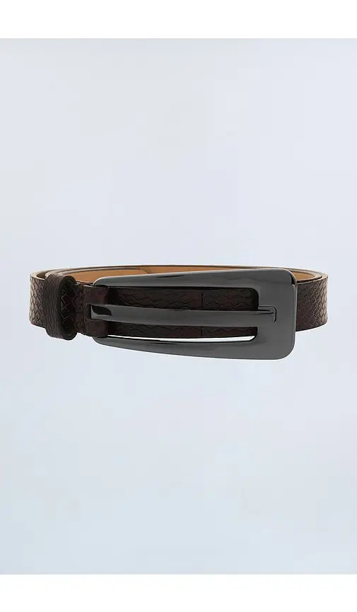 Revolve Mini Grande Belt In Burgundy - Burgundy Python Print