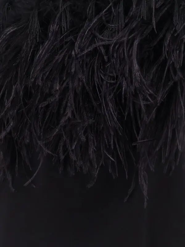 Alberta Ferretti Viscose Top With Front Feather Detail