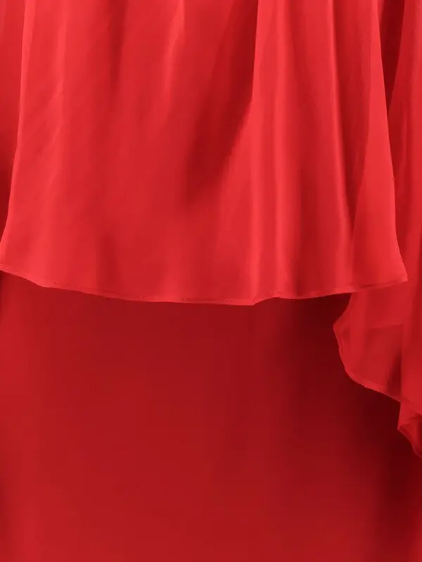 Alberta Ferretti Viscose Long Dress With Voile Cape