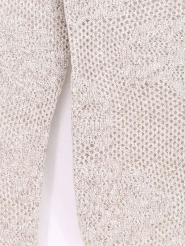 Brunello Cucinelli Mohair And Virgin Wool Blend Sweater With Allover Dazzling Detail