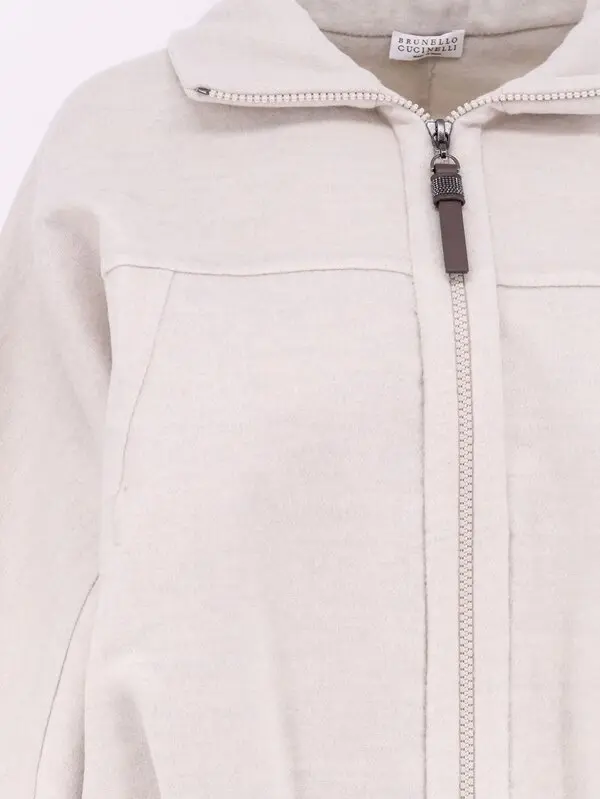 Brunello Cucinelli Virgin Wool Bomber With Drawstring