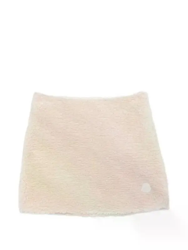 Moncler Fleece Logo-patch Mini Skirt - Neutrals