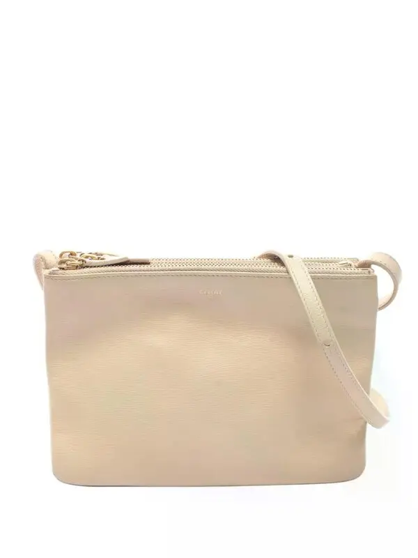 Celine 2000s Small Trio Logo-print Shoulder Bag - Neutrals