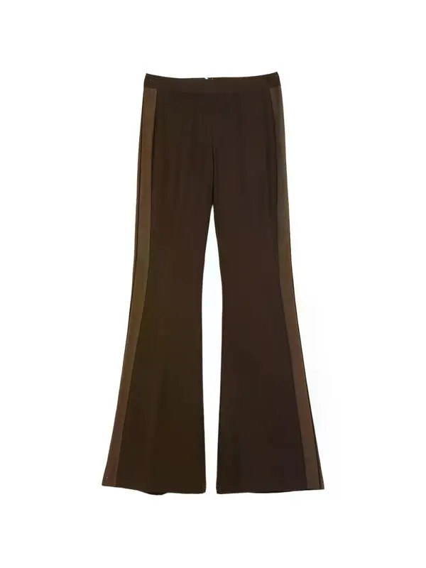 TWINSET Side-stripe Flared Trousers - Brown