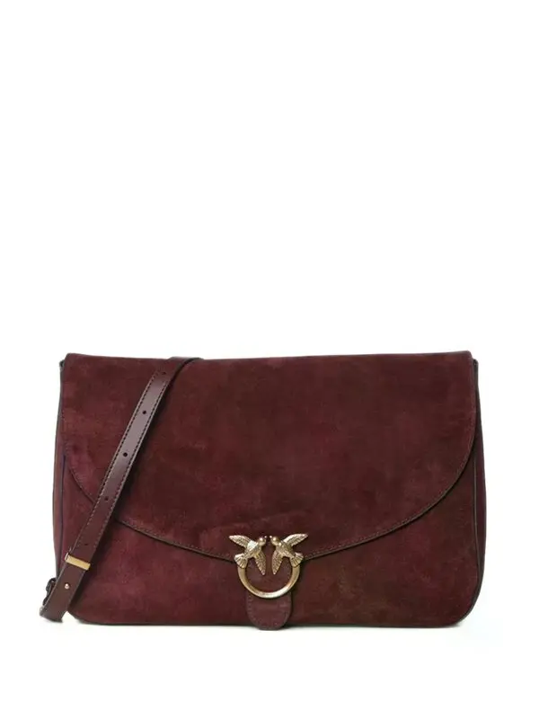 Pinko Love Birds Suede Shoulder Bag - Red