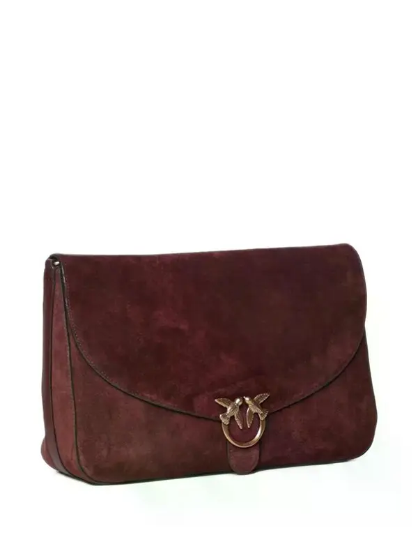 Pinko Love Birds Suede Shoulder Bag - Red