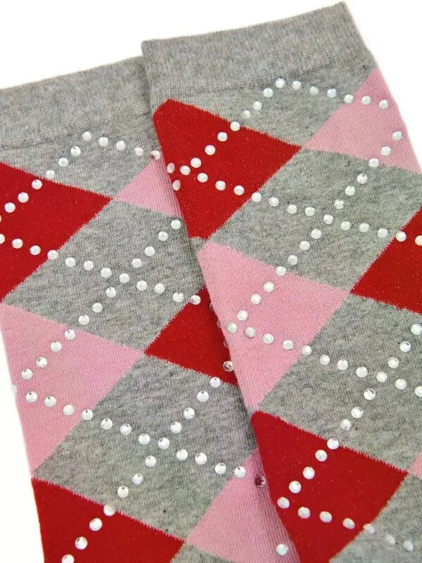 Essentiel Antwerp Argyle Crystal-embellished Socks