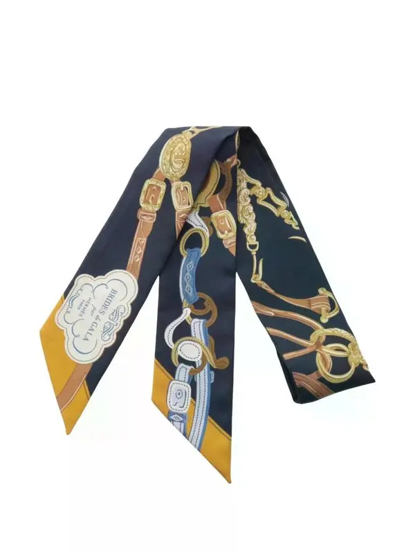 Hermès 2010s Twilly Brides De Gala Scarf - Blue