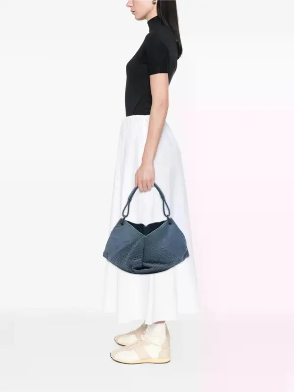 Bottega Veneta 2012-2026 Nappa Intrecciato Aquilone Fortune Cookie Hobo Bag - Blue