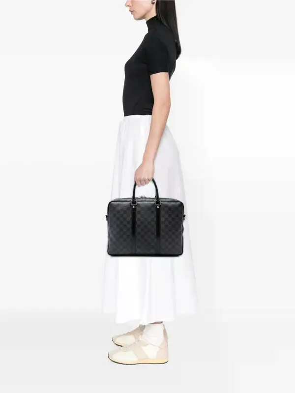 LOUIS VUITTON 2017 Damier Graphite Porte Documents Voyage Pm Business Bag