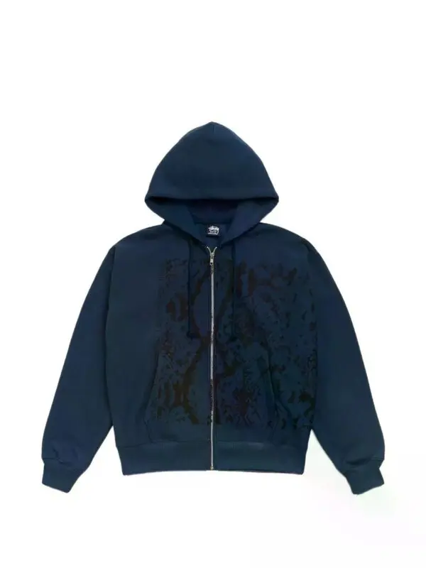 StÜssy Snakeskin-print Zip-up Hoodie - Blue
