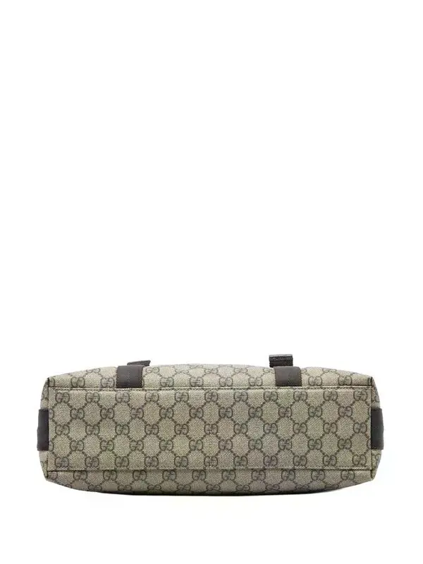Gucci 2000-2015 Large Gg Supreme Double Buckle Flap Messenger Bag Crossbody Bag