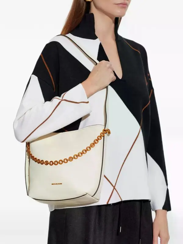 Michael Kors Small Nolita Chain-link Shoulder Bag - White