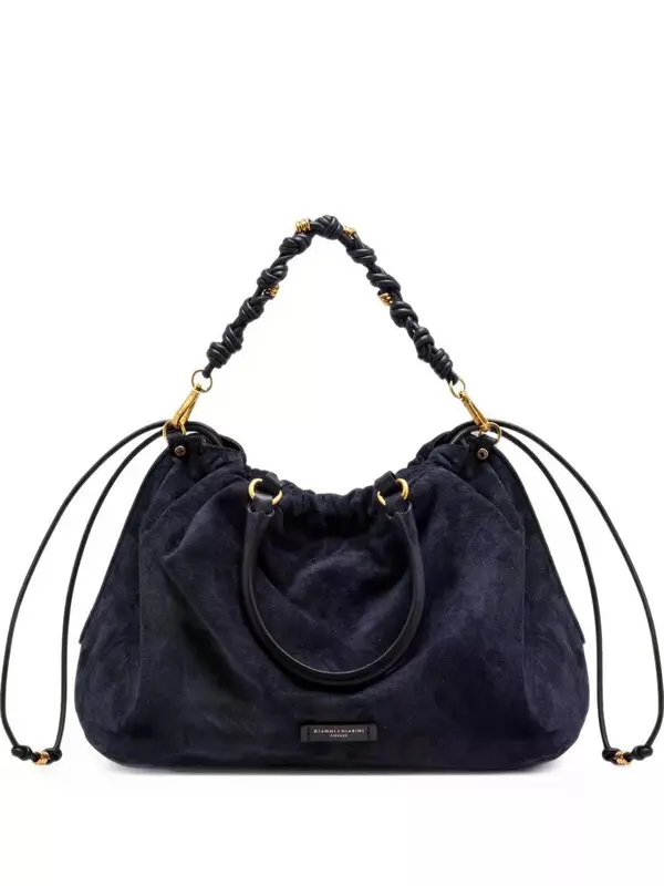 GIANNI CHIARINI Large Morgana Braided-handle Drawstring Shoulder Bag - Blue