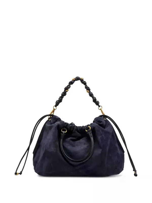GIANNI CHIARINI Large Morgana Braided-handle Drawstring Shoulder Bag - Blue