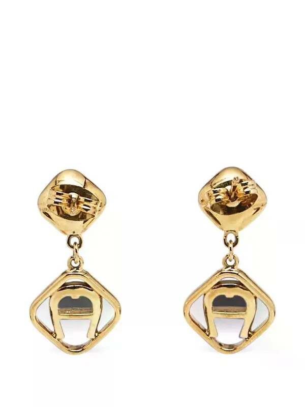 AIGNER Logo Drop Earrings